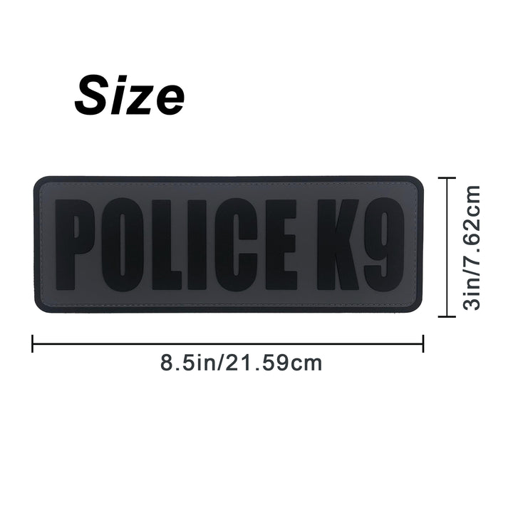 uuKen Large 8.5x3 inches PVC Rubber Military Tactical Police K9 Vest P