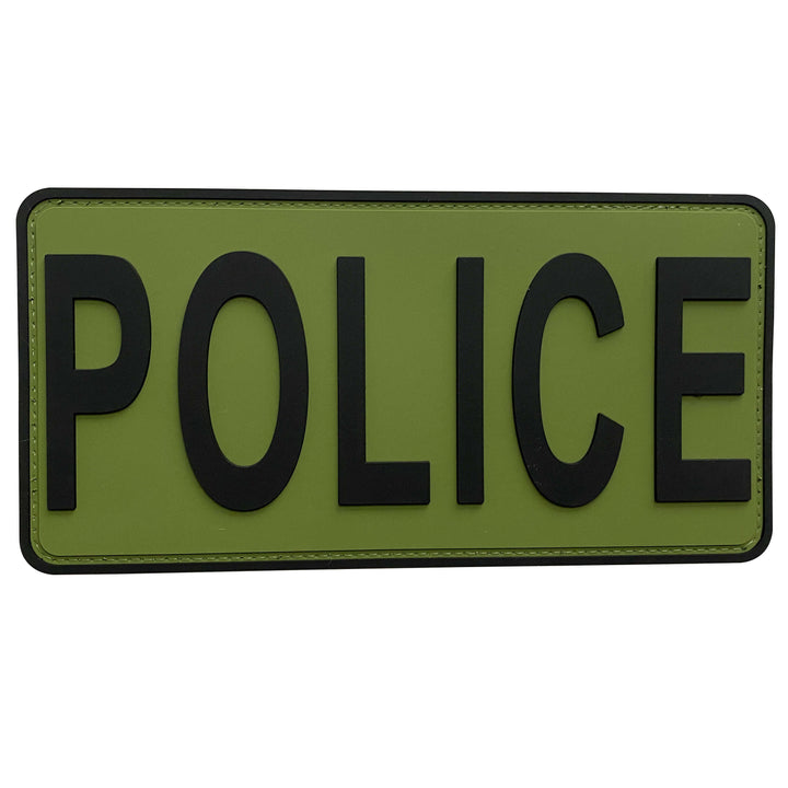 uuKen 8x4 inches Large PVC Rubber Police Officer Patch 4x8 inc Hook Ba